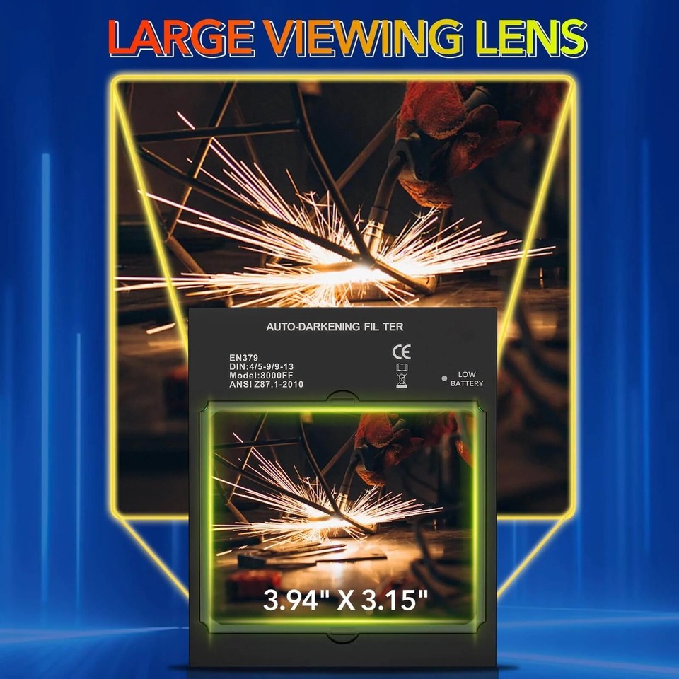 TRQWH Large View Auto Darkening Welding Helmet Mask True Color Solar | eBay