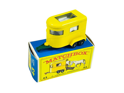 Matchbox Lesney No. 43 Pony Horse Trailer and Horses w/E4 Style Box | eBay