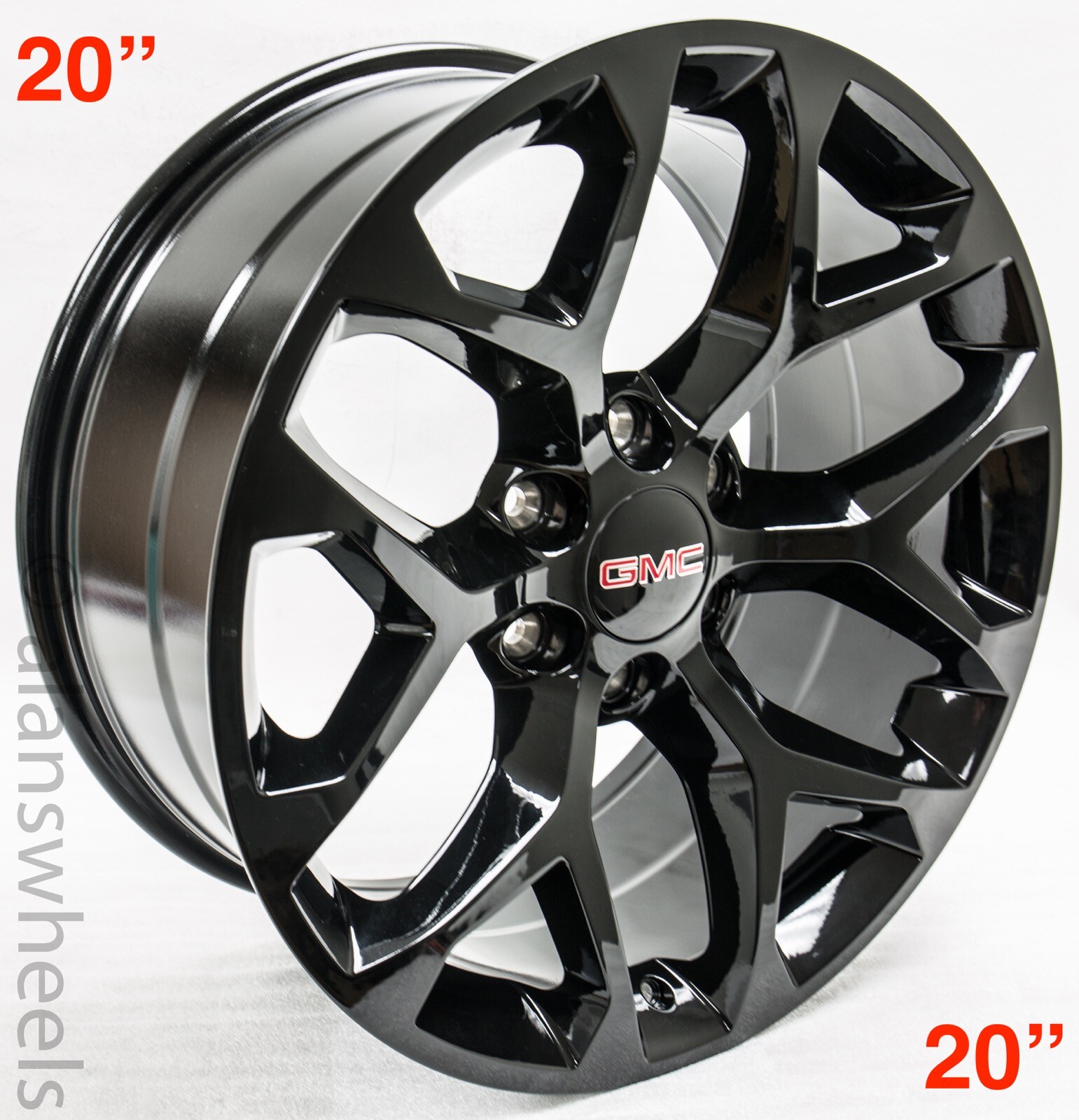 4 NEW GMC Sierra Yukon Denali Gloss Black Snowflakes 20” Wheels Rims ...