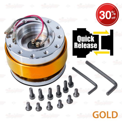 GOLD Aluminum Universal Car Quick Release Steering Wheel Hub Adapter ...