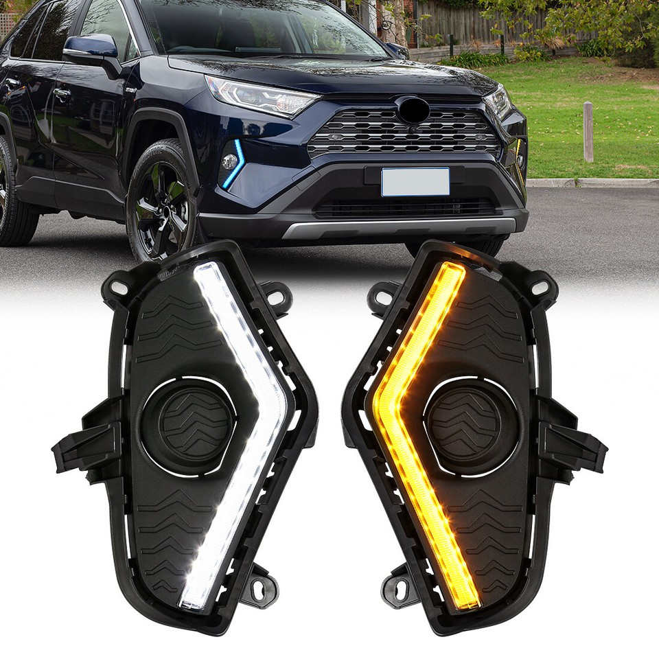 For 2019-2025 Toyota RAV4 LED Daytime Running Lights DRL W/ Turn Signal ...