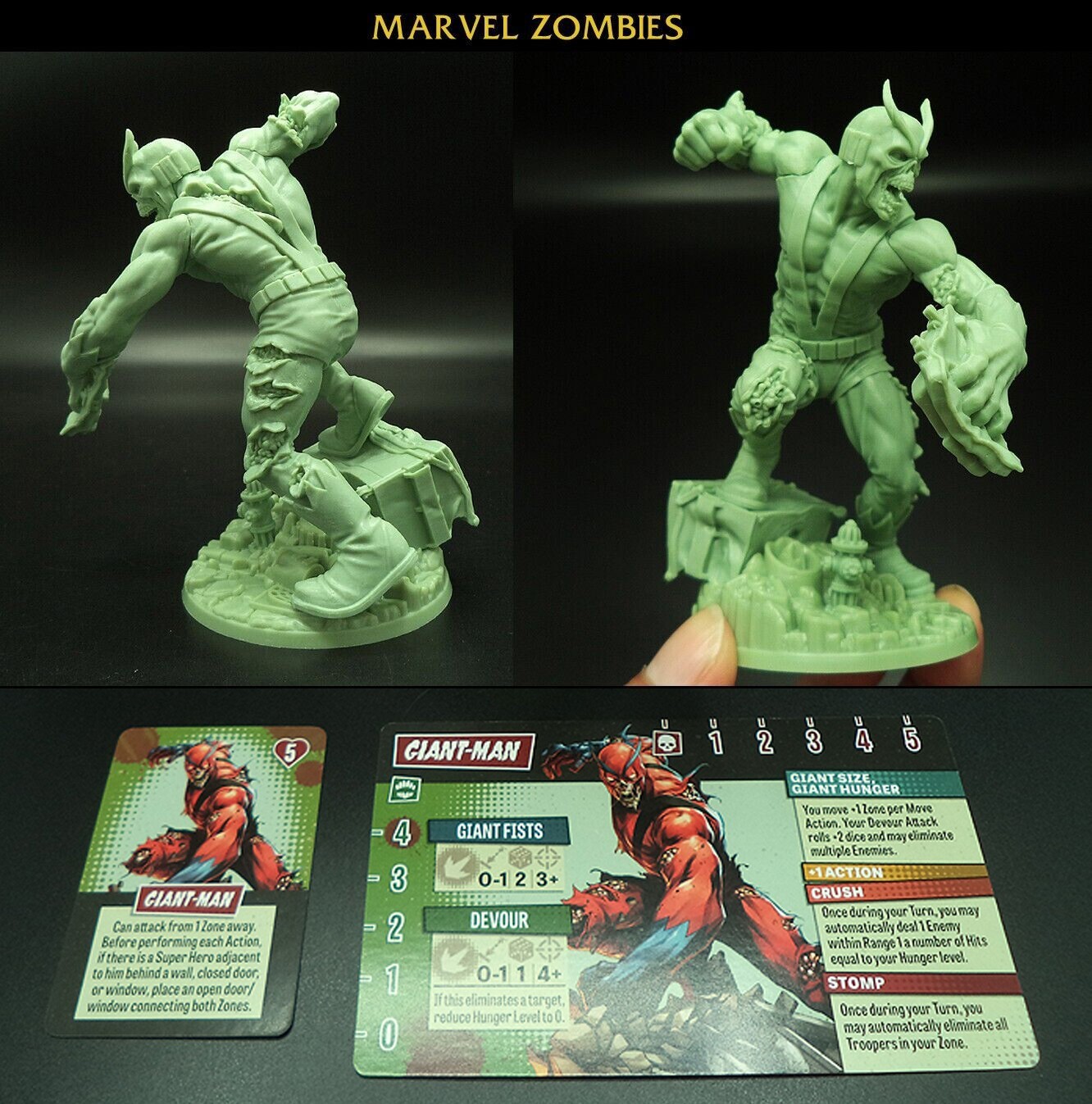 MARVEL ZOMBIES BOARD GAME AUTHENTIC Model Miniature GIANT MAN Undead ...