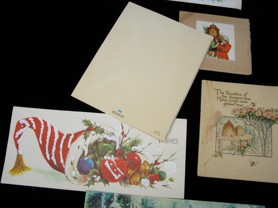 VINTAGE LOT OF HOLIDAY SEASONAL CHRISTMAS CARDS NORCROSS AND OTHER ...