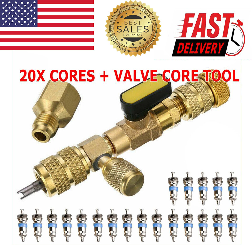 Schrader Valve Core Remover HVAC Tool AC Dual Size 1/4 and 5/16 Port ...