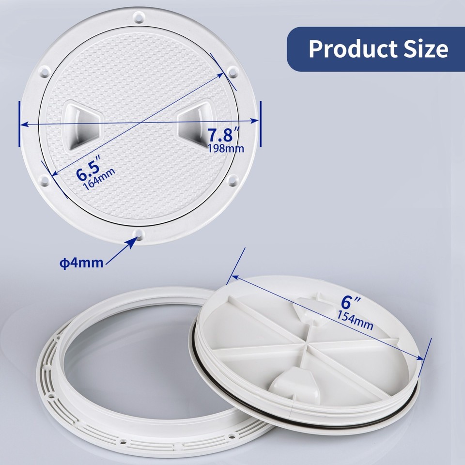 Boat Hatch White -Black 4" 6" 8" Round Inspection Hatch & Boat Hatch ...