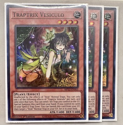 3x Traptrix Vesiculo 1st Edition Super Rare MP22-EN063 Yu-Gi-Oh! | eBay