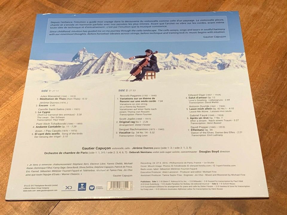 GAUTIER CAPUCON Intuition Cello Recital ORIG 1st 2017 ERATO 180g LP NEW ...