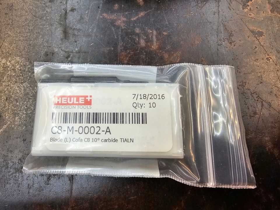 Qty 18 Heule C8-M-0002-A Blade (L) Cofa C8 10 Degree Grade Carbide ...