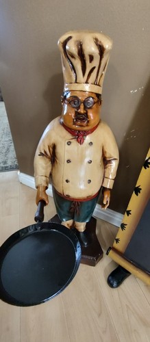 31 Inch Tall-Bistro Chef-Statue Kitchen Restaurant Floor Counter Decor ...