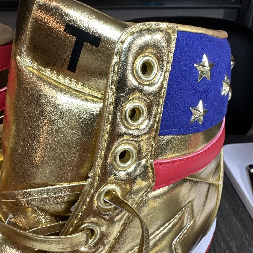 Donald Trump Gold Shoes Maga 2024 Never Surrender High Top Sneaker size ...