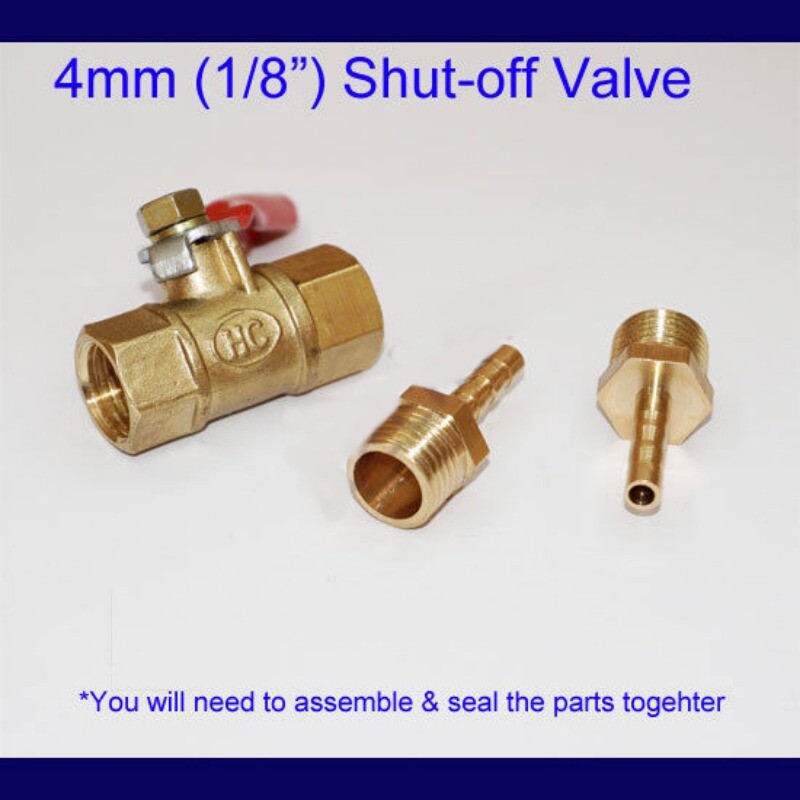 Brass Union Flow Control Shut-off Ball Valve Fitting Hose Barb Tube 1/8 ...