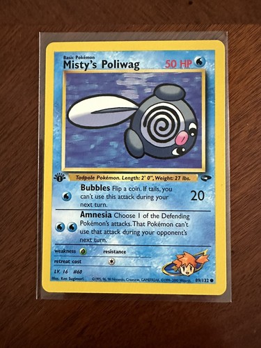 Misty's Poliwag 89/132 Pokemon Gym Challenge 1st Edition NM/MINT 2000 ...