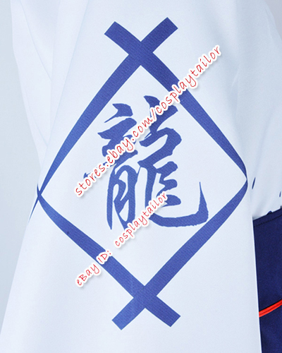 One Piece Samurai Ryuma Cosplay Cos Blue White Kimono Costume Outfit ...