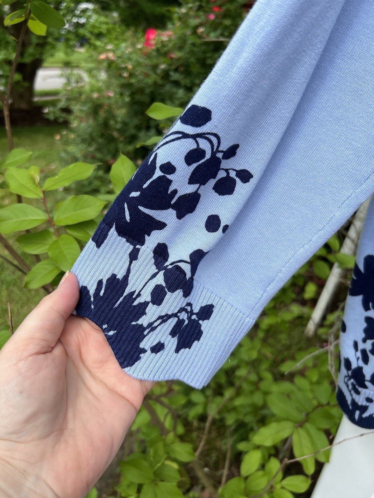 NWT Talbots Pretty Blues Floral Scalloped Neck & Hems Lightweight ...