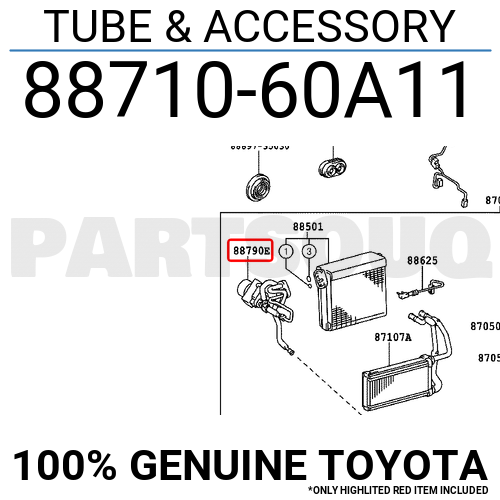 8871060A11 Genuine Toyota TUBE & ACCESSORY 88710-60A11 | eBay