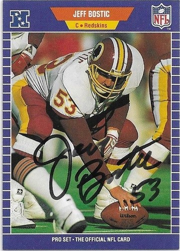 JEFF BOSTIC Autographed Signed 1989 Pro Set card #422 Washington ...