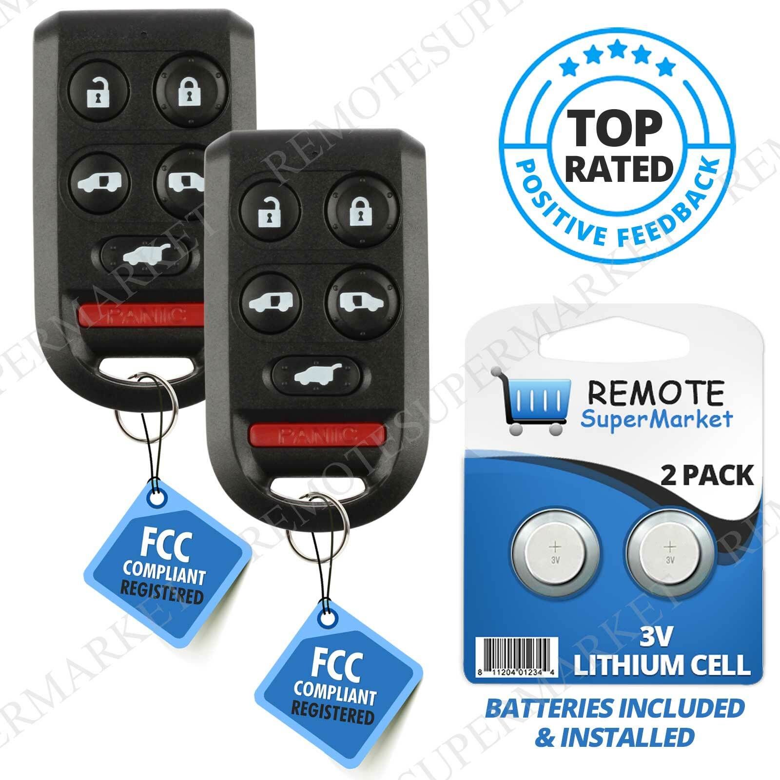 2 For 2005 2006 2007 2008 2009 2010 Honda Odyssey Keyless Van Remote ...