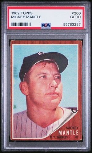 1962 Topps • Mickey Mantle • PSA Graded • #200 | eBay