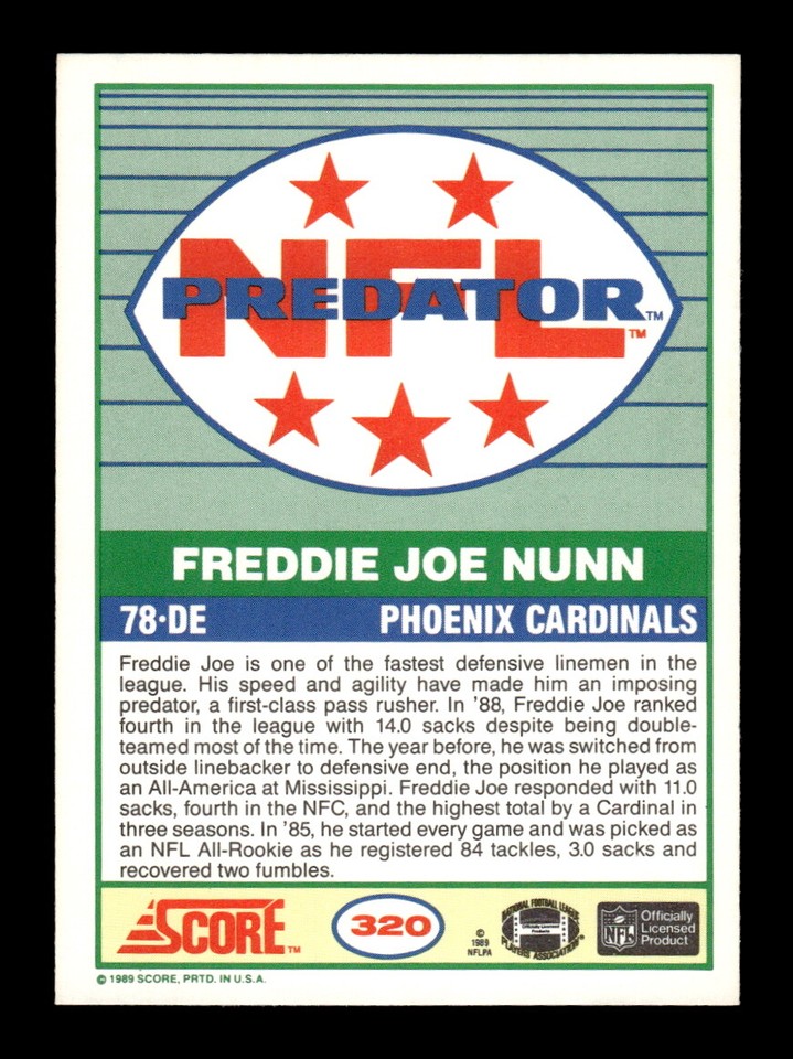 1989 Score #320 Freddie Joe Nunn | eBay