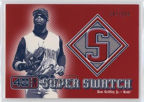 2002 Upper Deck 40 Man Super Swatches /250 Ken Griffey Jr (Fielding) #S ...