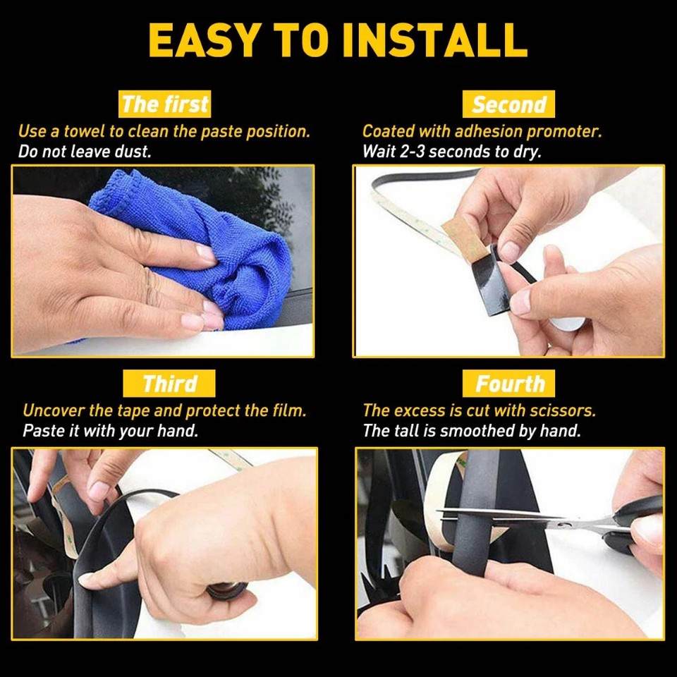 Rubber Weatherstrip Seal Strip Molding Edge Trim Car Door Window ...