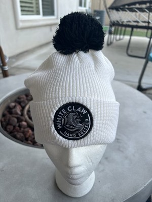 White Claw Hard Seltzer Cream NWOT Womens OSFA Pom Pom Beanie Hat | eBay