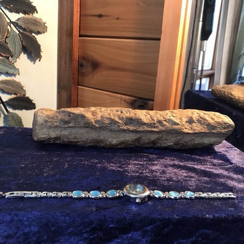 Vellaccio watch quartz Silver Tone water resist Blue face & stones ...