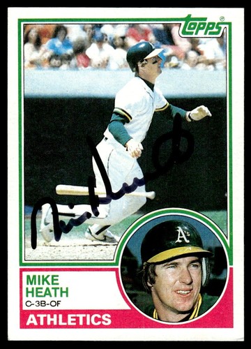 1983 Topps Baseball Mike Heath Auto Oakland Athletics #23 Signed | eBay