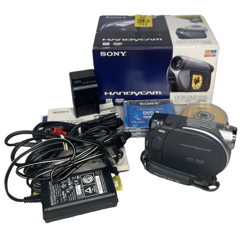 Sony HandyCam DCR-DVD105 Mini DVD Camcorder Nightshot 20x Optical Zoom ...