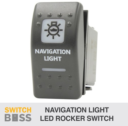 Rocker Switch NAVIGATION LIGHT - White - LED 4x4 Toggle Boat Caravan ...