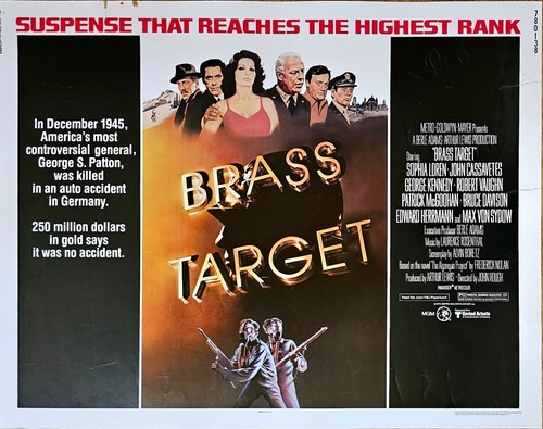 1978 Action Thriller- "BRASS TARGET" 1/2 sheet 22X28 poster. Big stars, frame it | eBay
