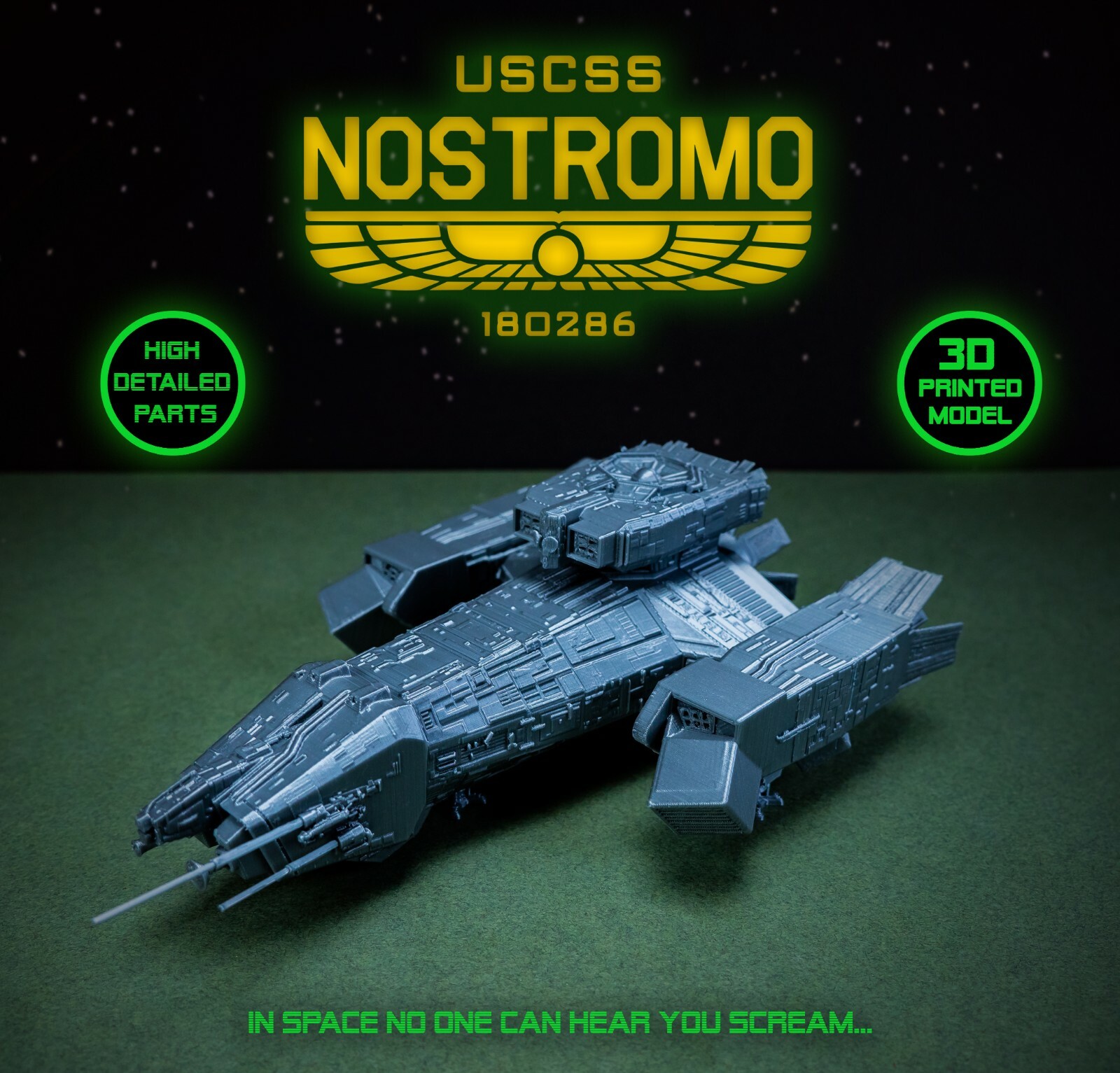 NOSTROMO Plastic Model Spaceship ALIEN movie Spacecraft 3D Print ...