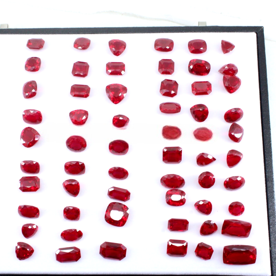 Natural 155 Ct Burmese Certified Red Ruby Flawless Lot Mix Cut Loose ...