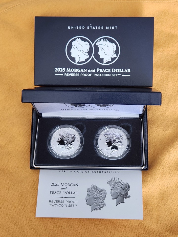 2025 MORGAN AND PEACE DOLLAR, REVERSE PROOF, 2 COIN SET. | eBay