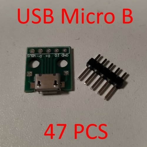 Job Lot 47x USB Micro B PCB Breadboard / Wire Adapters Connectors, USB ...