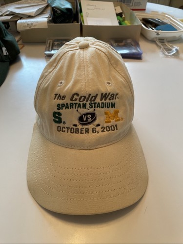 Vintage Michigan State University 2001 Cold War hockey hat cap strap ...