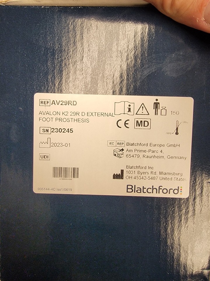 Blatchford Avalon K2 29R Foot And Shell- AV29RD | eBay