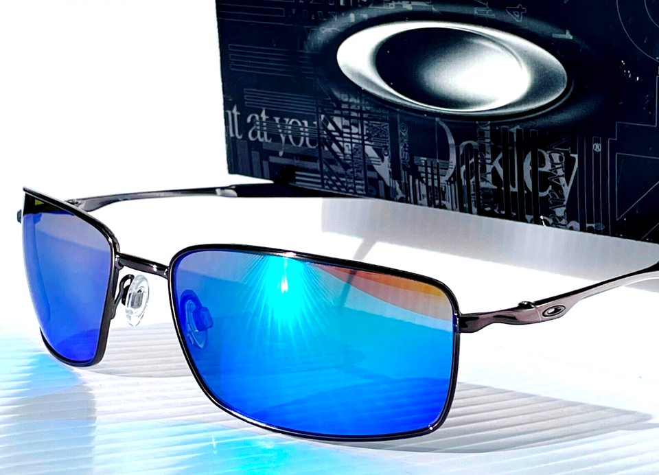 Oakley SQUARE WIRE Titanium Silver w POLARIZED Galaxy Blue Lens ...