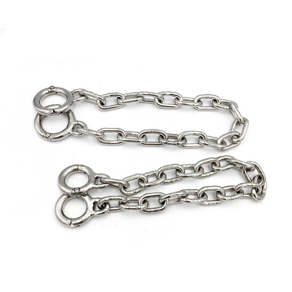 Stainless Steel Toe Cuffs Chains Metal Shackles Foot Bondage Lock Slave ...