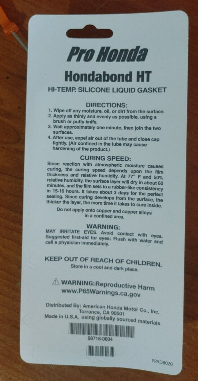 Genuine OEM Honda Bond HT Silicone Liquid Gasket High Temp NEW 08718 ...