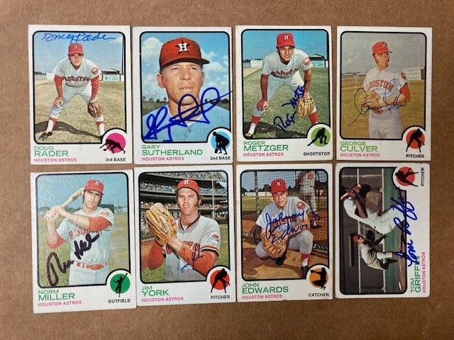 Houston Astros Signed 1973 Topps Card Lot(8) with COA | eBay