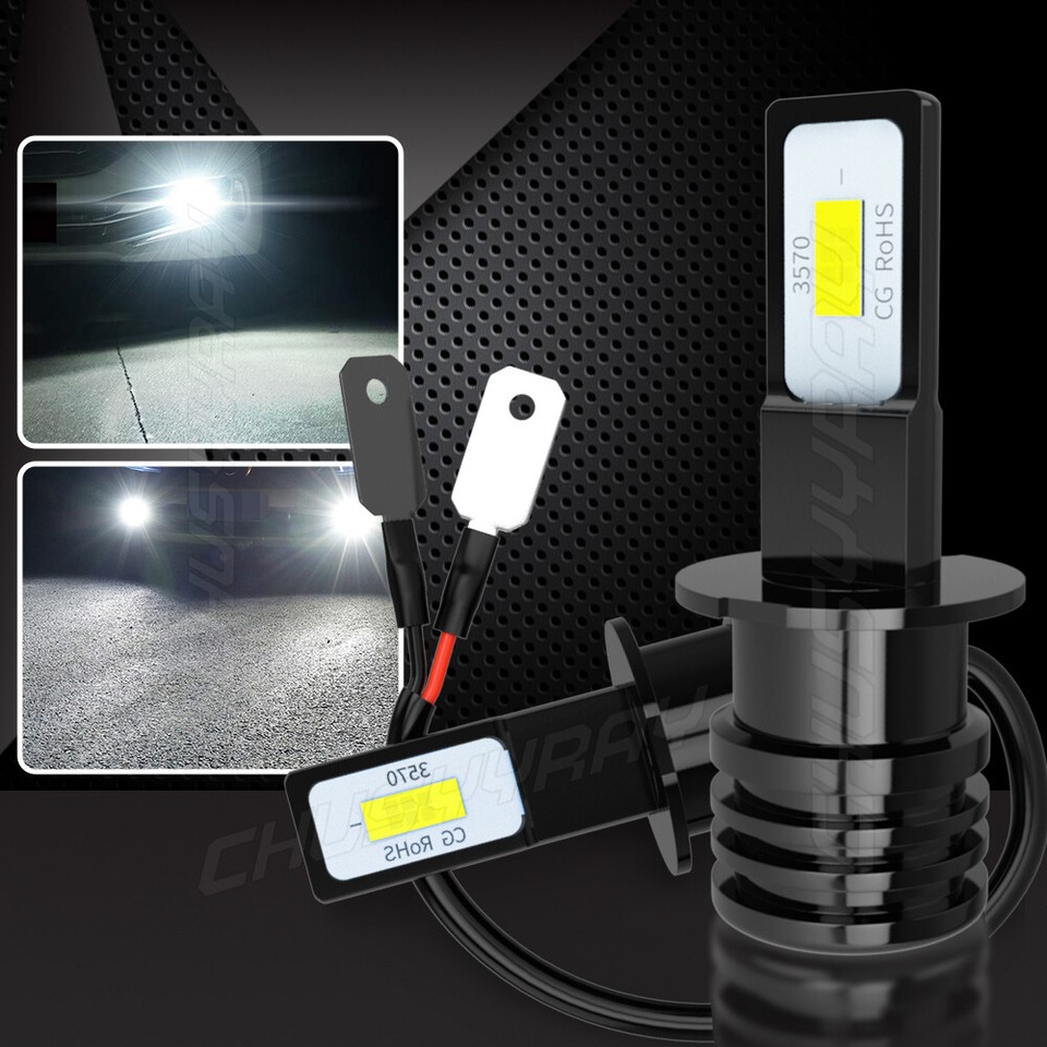 H3 LED White Headlight Bulbs 100w Fog Light Bulbs 12v | eBay