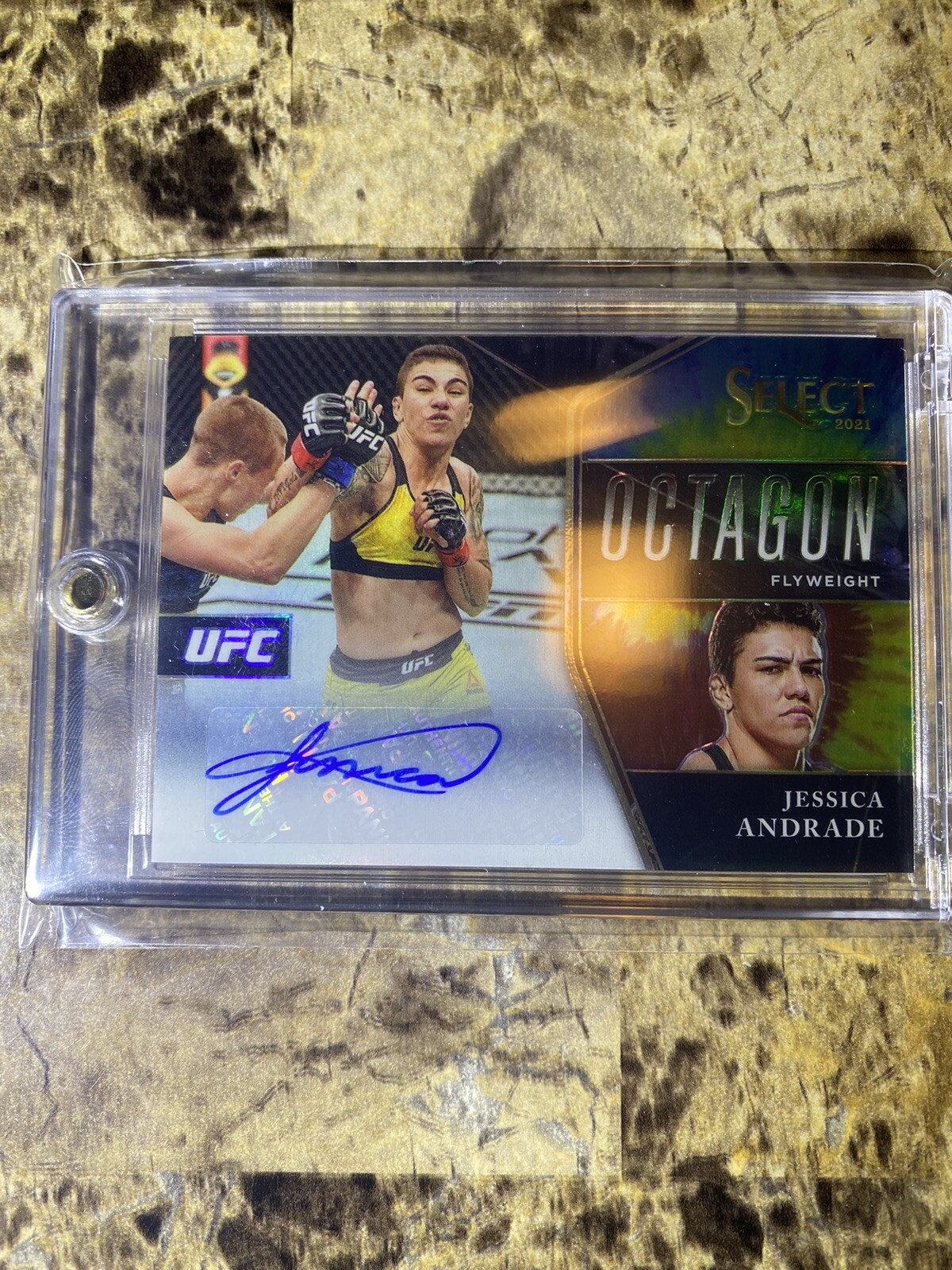 2021 UFC Select Jessica Andrade Octagon Signatures Tie Dye Prizm /25 ...