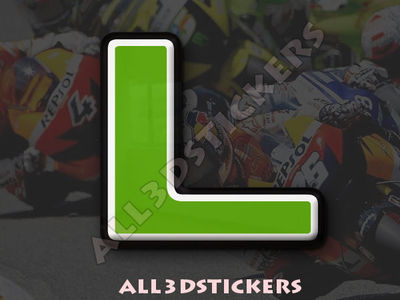 3D Stickers Resin Domed LETTER L - Color Green - 50 mm(2 inches ...