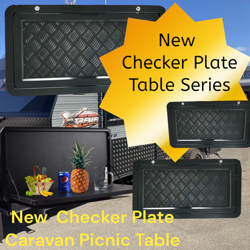 CARAVAN PICNIC TABLE FOLDOUT TABLE MOTORHOME DROP DOWN BLACK 800mm x ...
