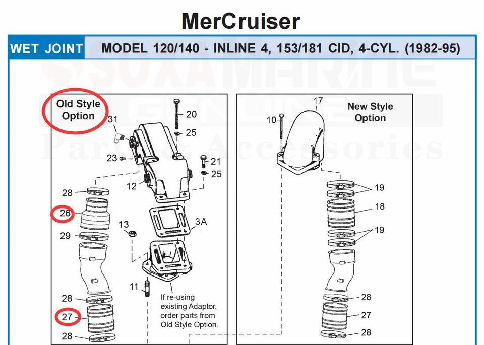 MerCruiser 120 140 Sterndrive Exhaust Bellow 70981A3 Exhaust Tube 32 ...
