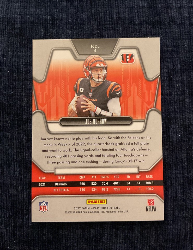 2022 Panini Playbook Joe Burrow 4 | eBay