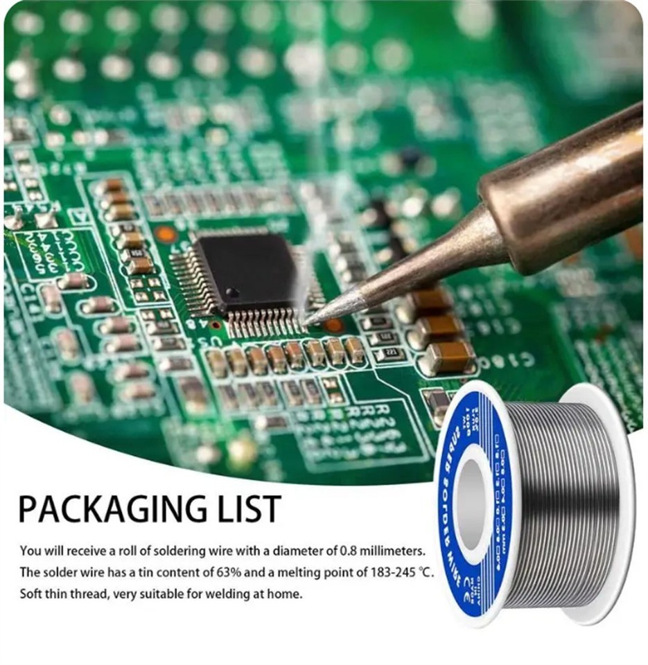 60/40 Tin Lead Solders Wire Reel Rosin Core Soldering Welding Flux 0.8 ...