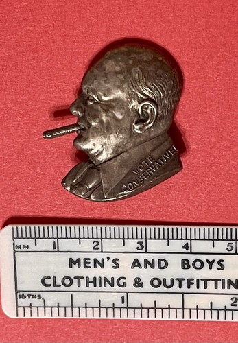 Rare WW2 Churchill “VOTE CONSERVATIVE” Cut Out Head Metal Pin Badge | eBay