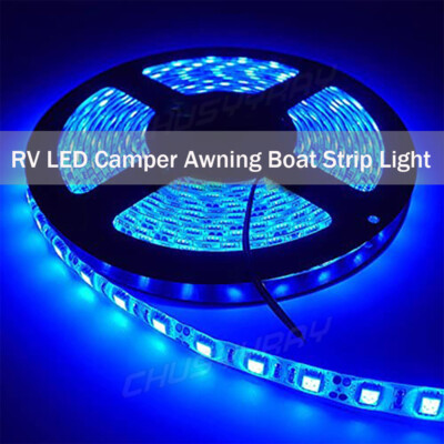 BLUE RV LED Camper Awning Boat Light Set w/IR Remote 16FT 2835 ...
